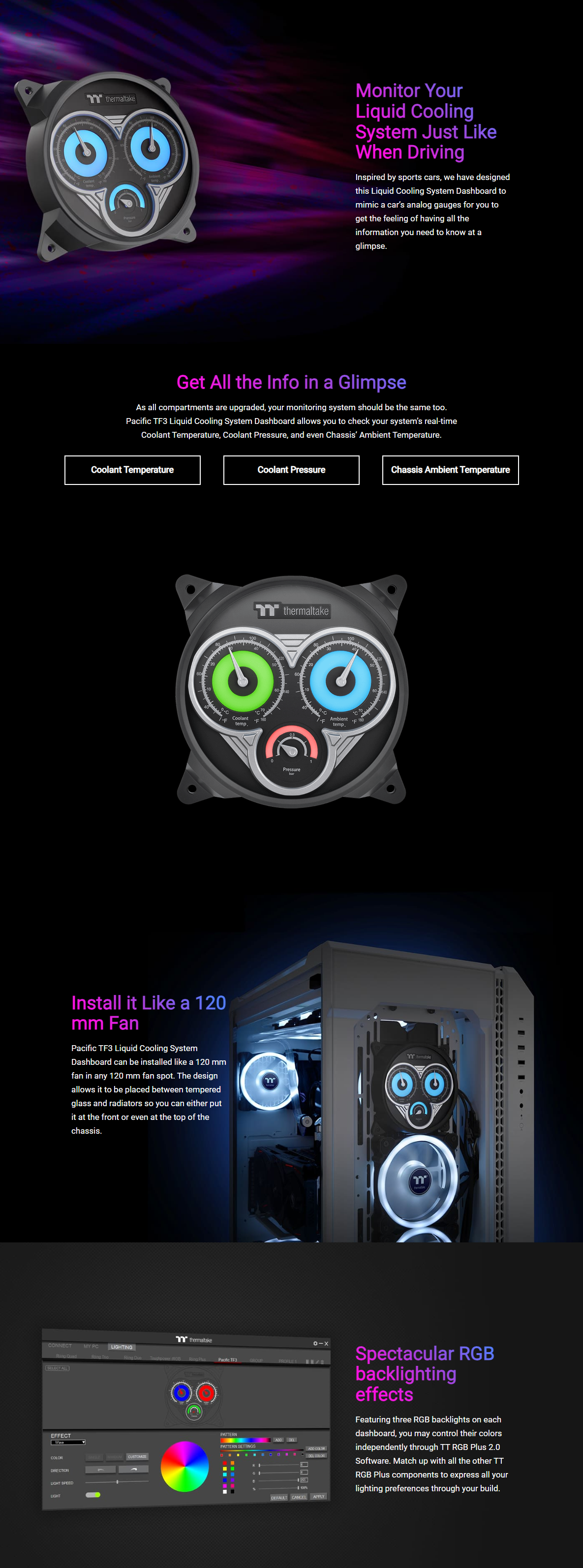 Thermaltake Pacific TF3 Liquid Cooling System Dashboard | Scorptec ...