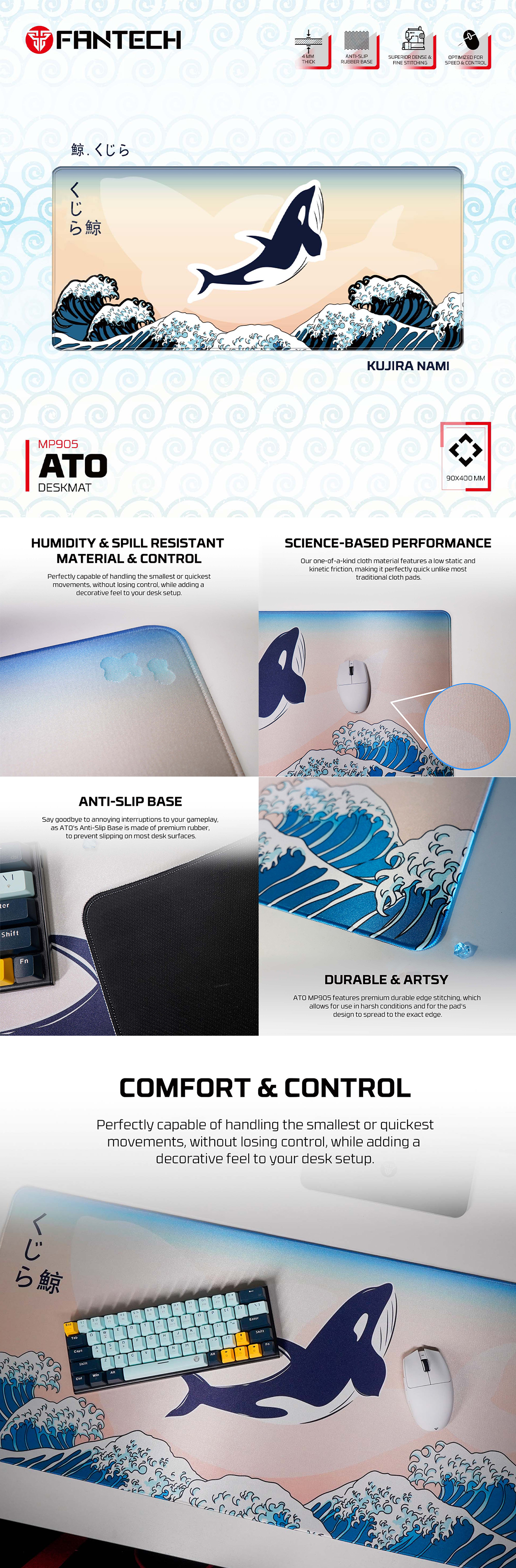 Fantech ATO MP905 Kujira Nami Edition Deskmat | Mouse & Mouse Pads ...