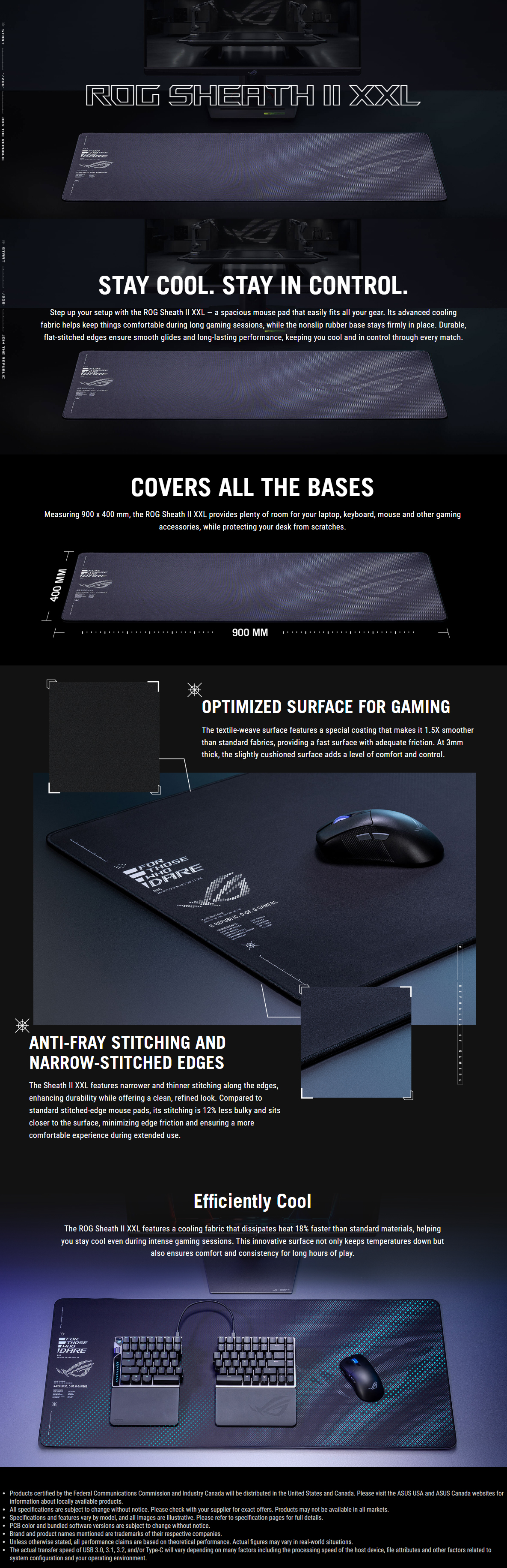 ASUS ROG Sheath II Gaming Mouse Pad, XXL | Scorptec Computers