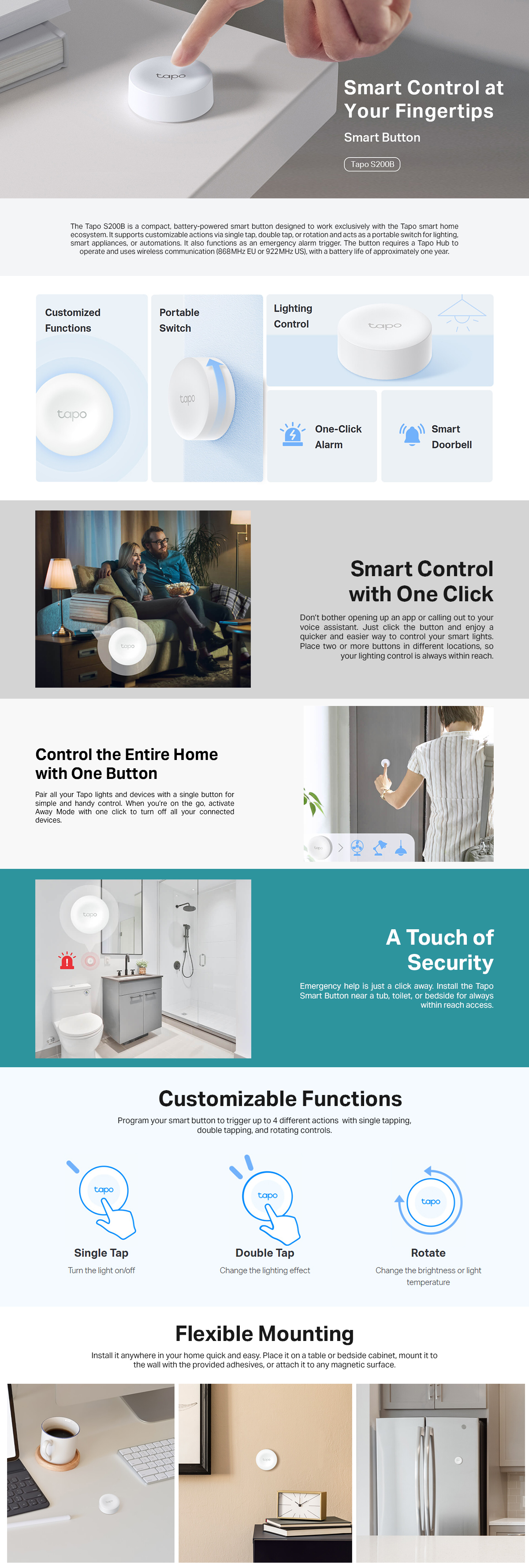 TP-Link Tapo S200B Smart Button | Scorptec Computers