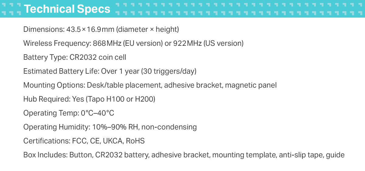 TP-Link Tapo S200B Smart Button | Scorptec Computers