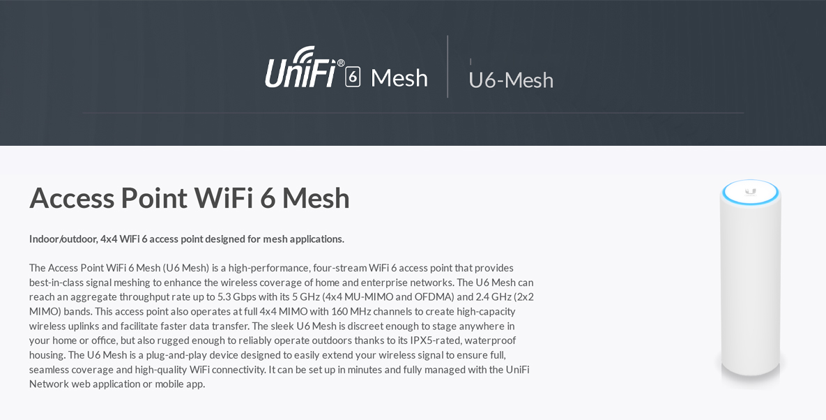 PCC Computers Australia | Ubiquiti UniFi U6 Indoor WiFi 6 U6-MESH Point