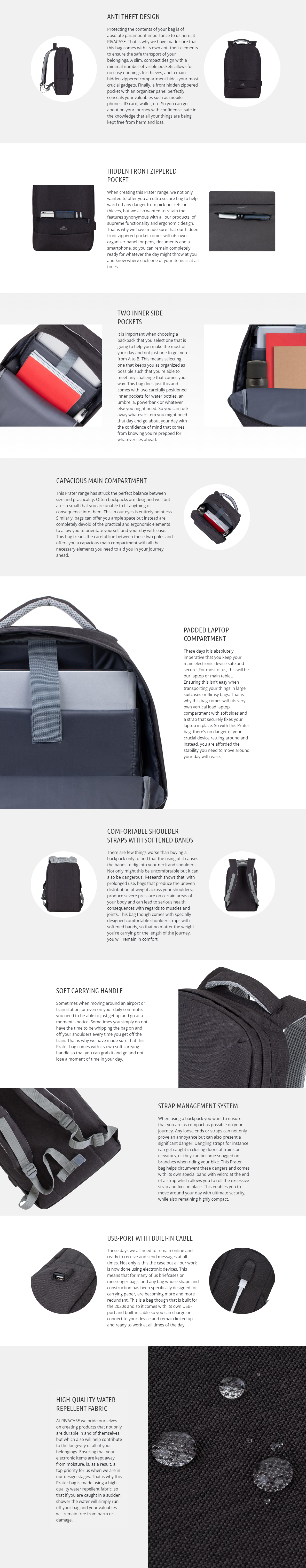 RIVACASE 7562 15.6inch Anti-theft Laptop Backpack, Black | Scorptec ...