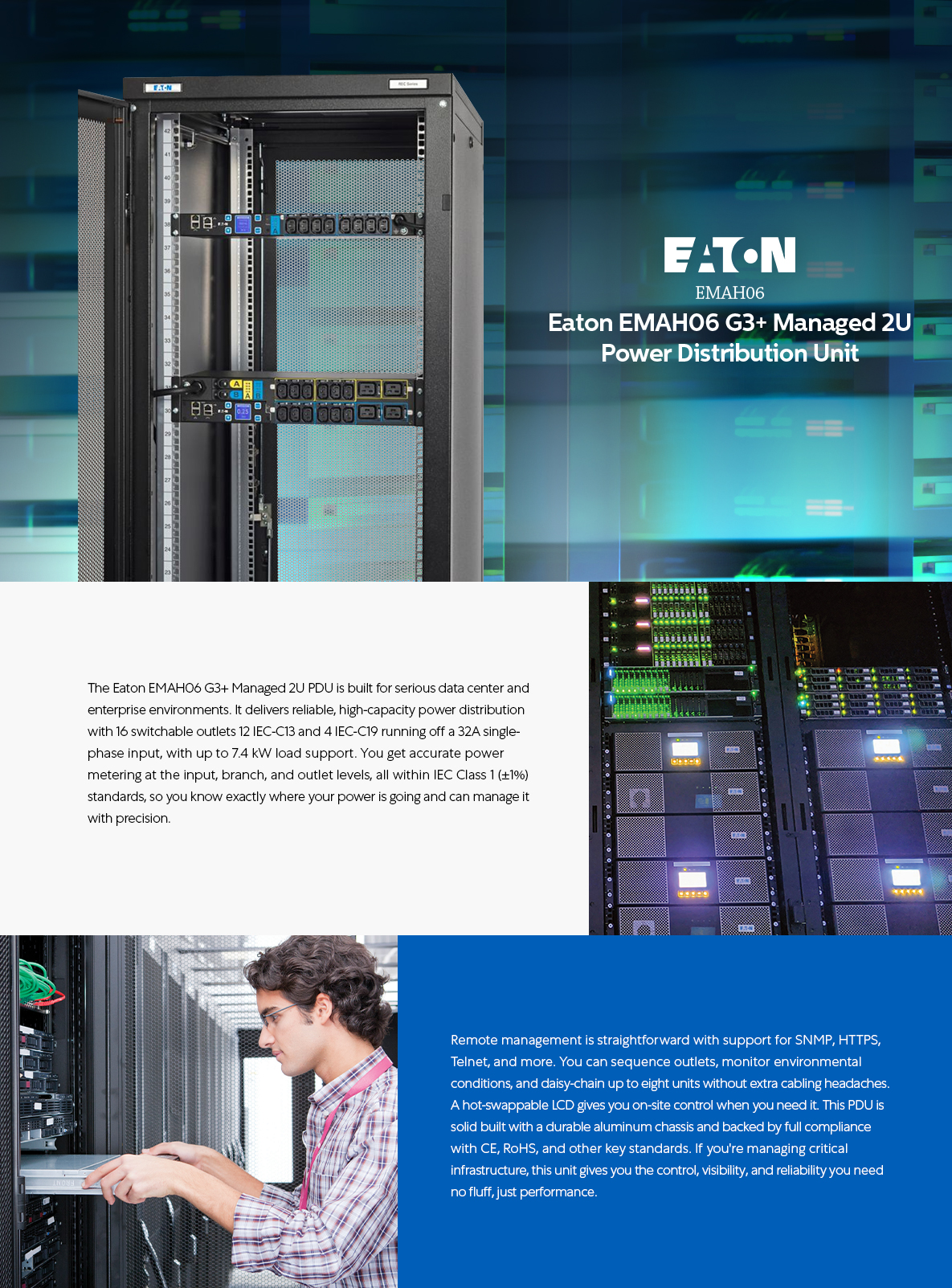 Eaton EMAH06 G3+ Managed 2U Power Distribution Unit | Scorptec Computers