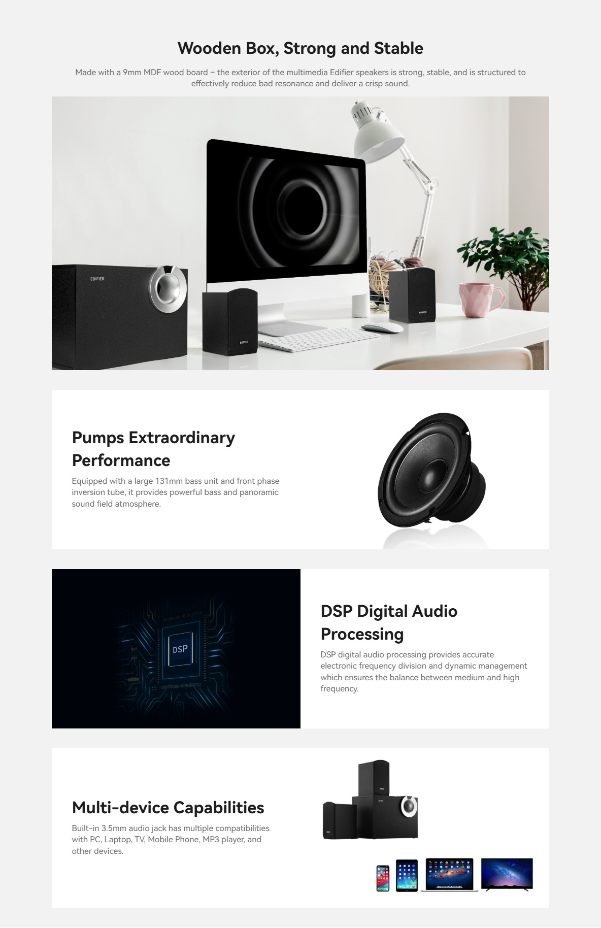 Edifier M206BT 2.1 Bluetooth Multimedia Speakers | Scorptec Computers
