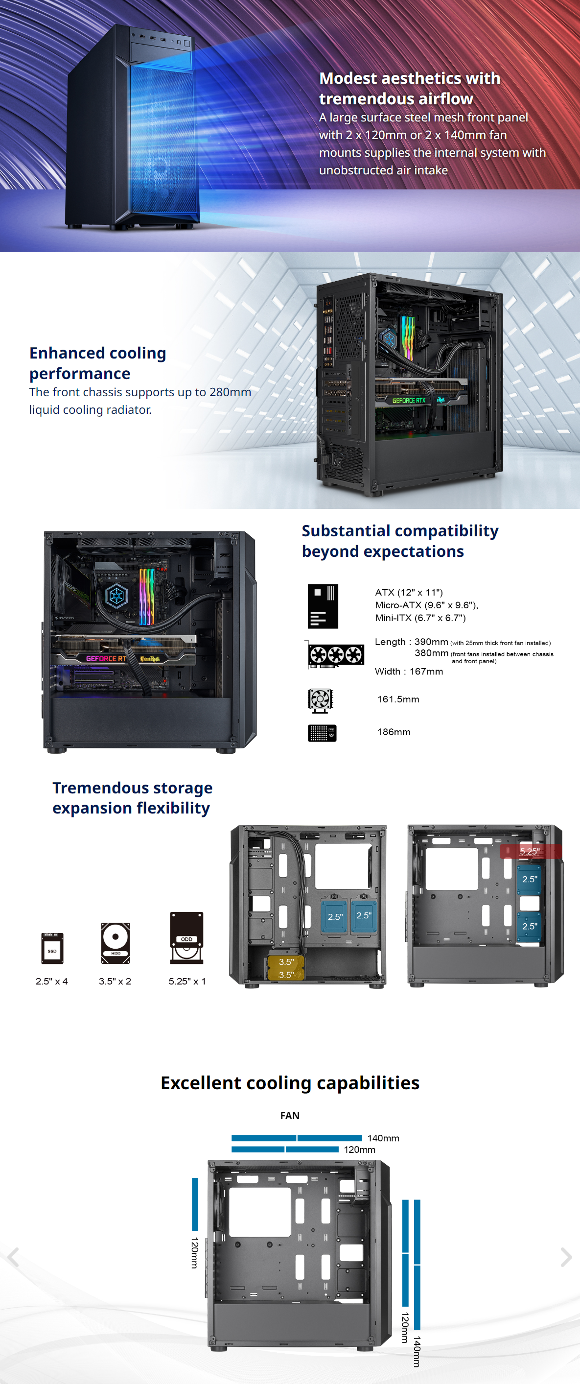 SilverStone FARA 513 Black ATX Case, Solid Panel, No PS | Scorptec ...