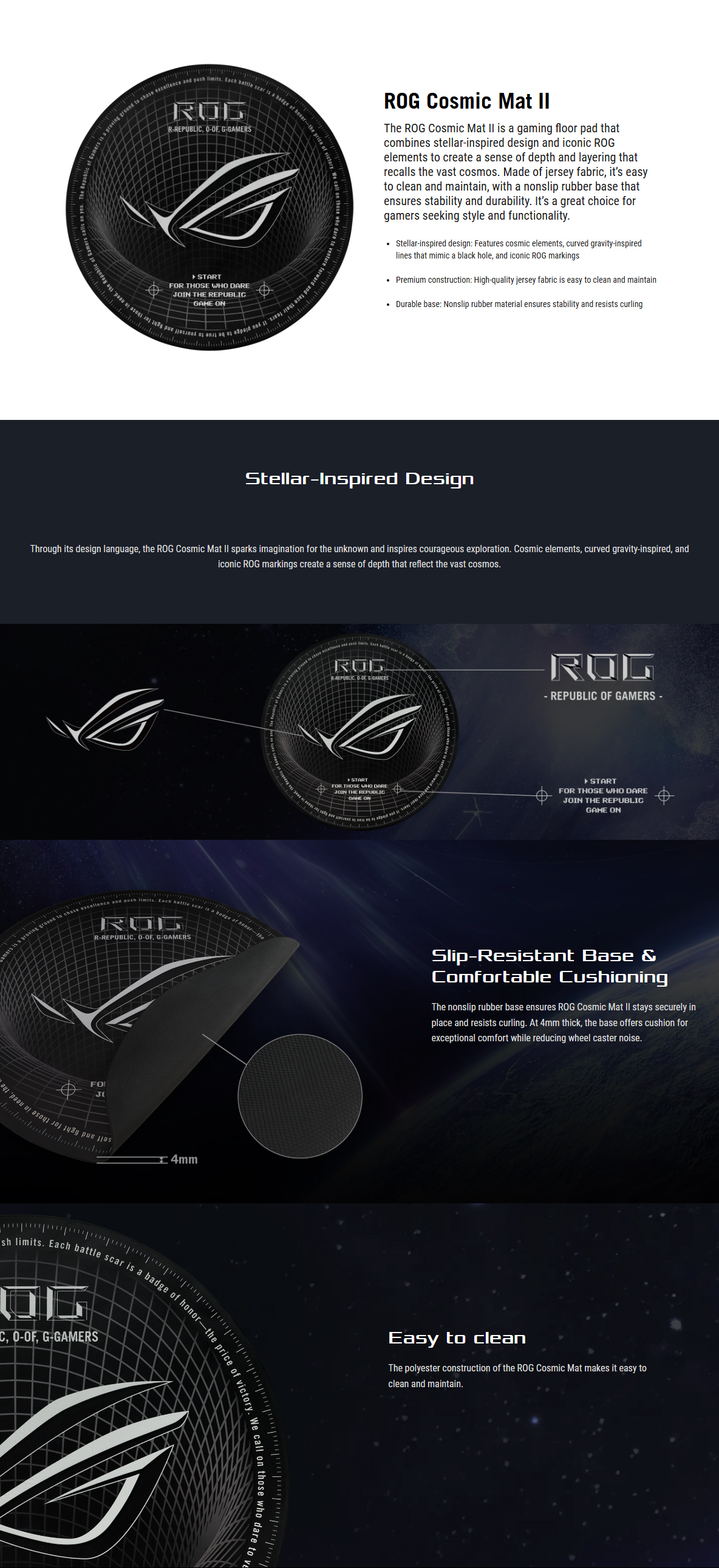 ASUS ROG Cosmic Mat II Gaming Floor Mat | Scorptec Computers