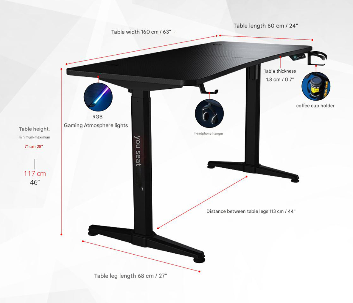 Anda Seat Terminator Electric Gaming Desk | Scorptec Computers